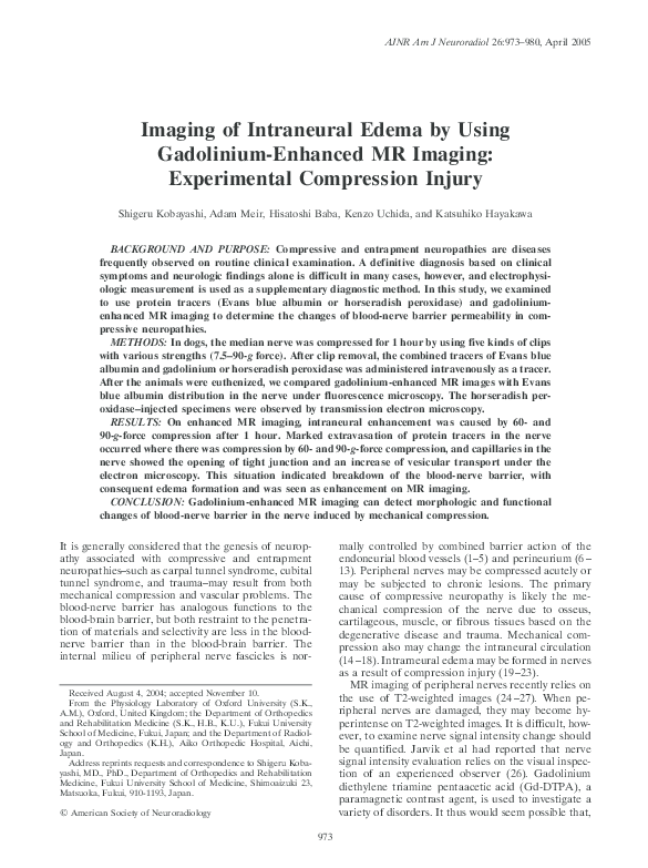 (PDF) Imaging of intraneural edema by using gadolinium-enhanced MR ...