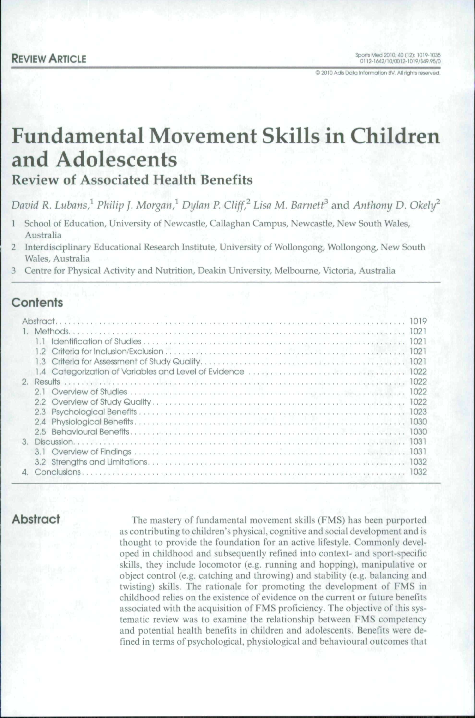 (PDF) FMS in children and health benefit
