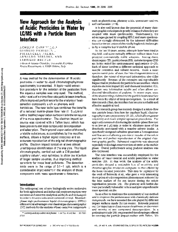 (PDF) New Approach for the Analysis of Acidic Pesticides in Water by LC ...