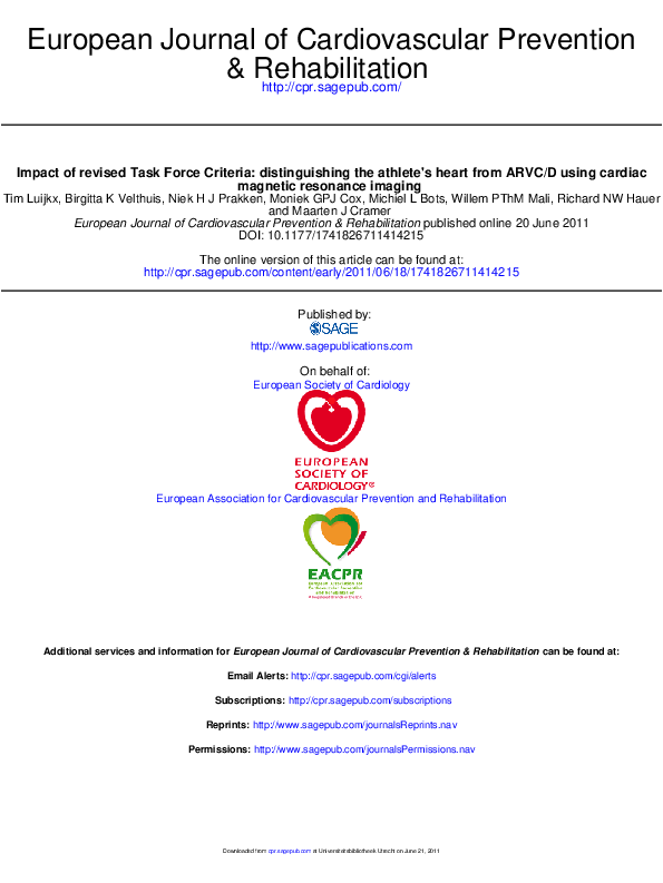 (PDF) Impact of revised Task Force Criteria: distinguishing the athlete ...