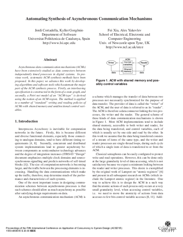 (PDF) Automating Synthesis of Asynchronous Communication Mechanisms