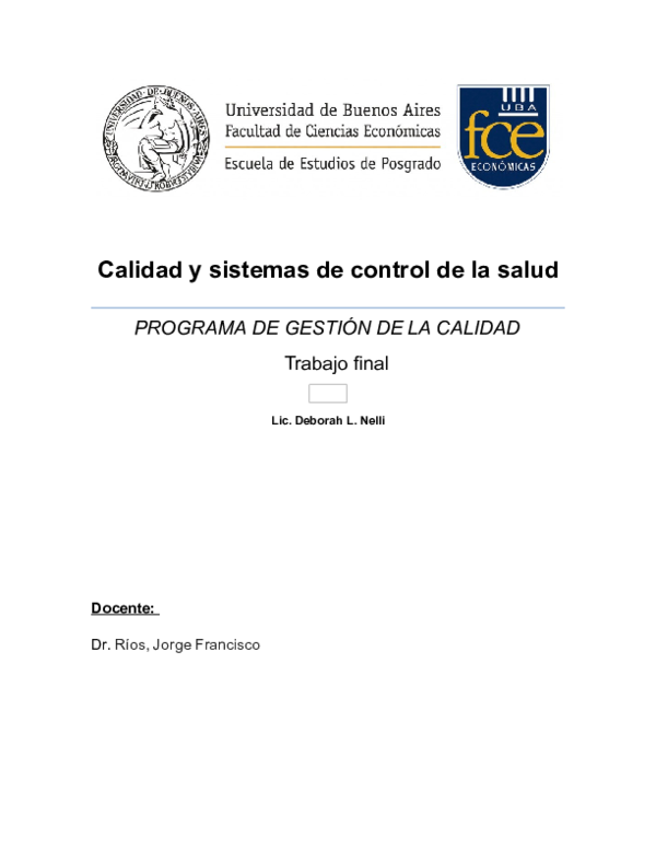 (DOC) Programa de Gestión de Calidad