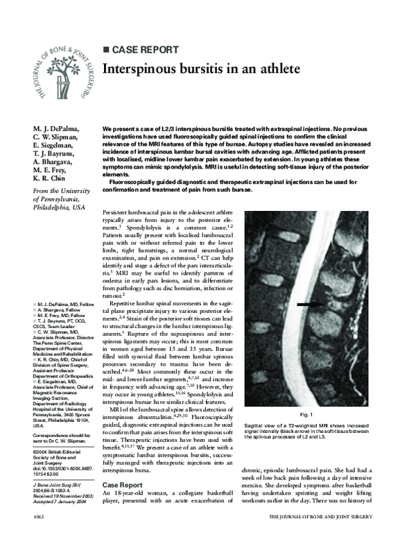 (PDF) Interspinous bursitis in an athlete
