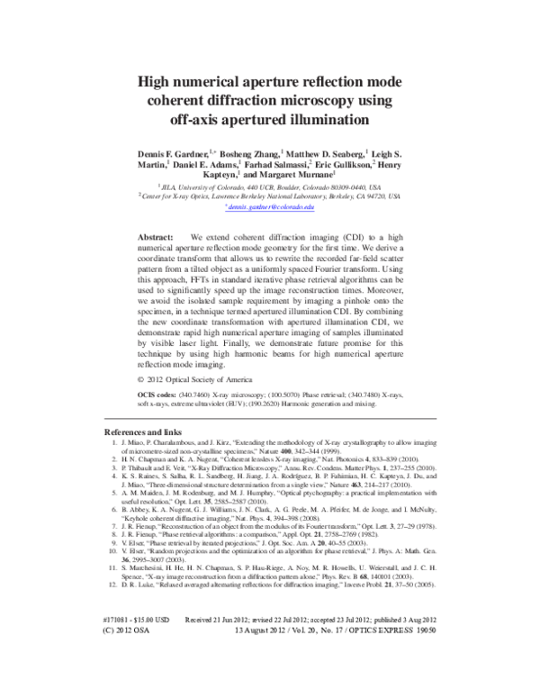 (PDF) Coherent diffraction surface imaging in reflection geometry ...