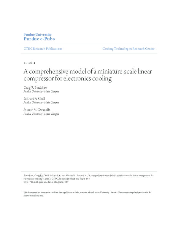 (PDF) A comprehensive model of a miniature-scale linear compressor for ...