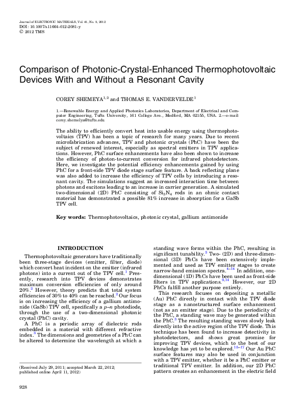 (PDF) Enhancing TPV Efficiency with Photonic Crystals