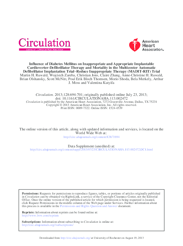 (PDF) Influence of Diabetes Mellitus on Inappropriate and Appropriate ...