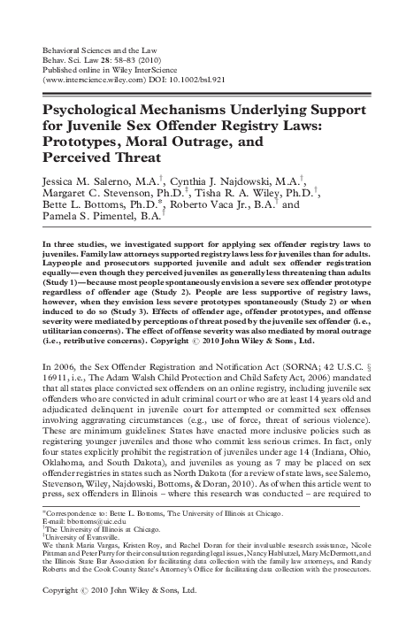 (PDF) Psychological mechanisms underlying support for juvenile sex ...