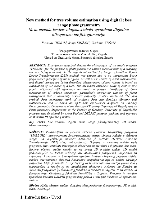 (DOC) New method for tree volume estimation using digital close range ...
