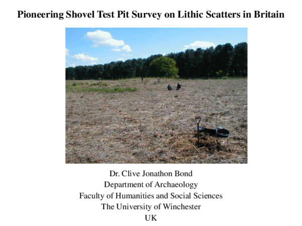 (PDF) Pioneering shovel test pit survey on lithic scatters in Britain