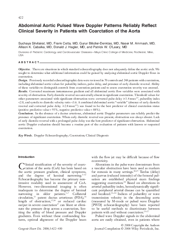 (PDF) Abdominal Aortic Pulsed Wave Doppler Patterns Reliably Reflect ...