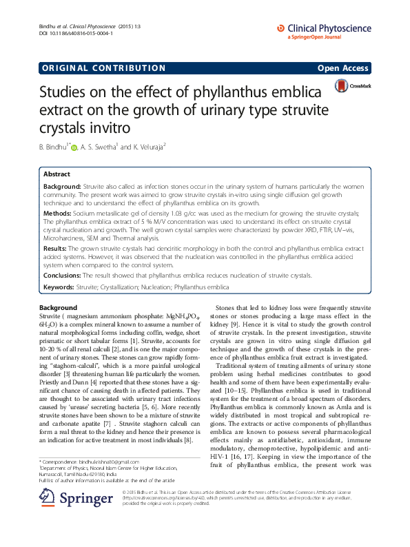 (PDF) In vitro effect of lemon and orange on struvite crystallization ...