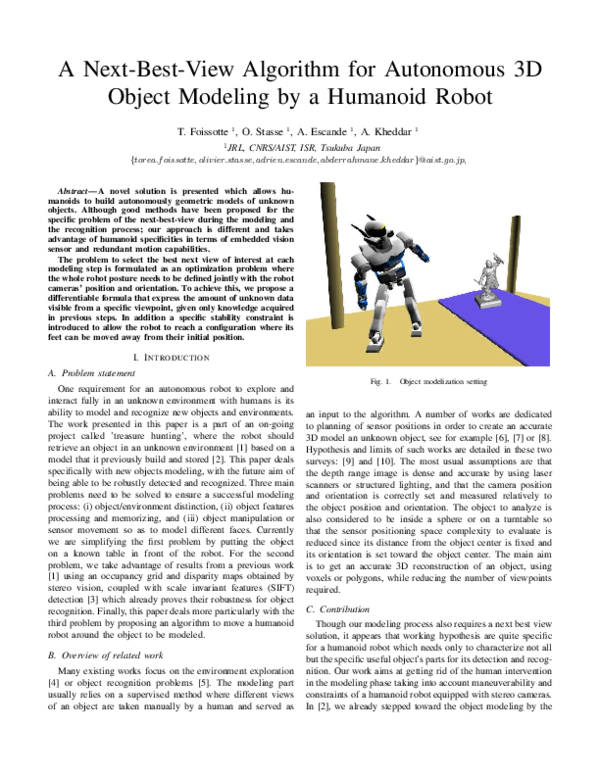 Pdf A Next Best View Algorithm For Autonomous 3d Object Modeling By A 2155