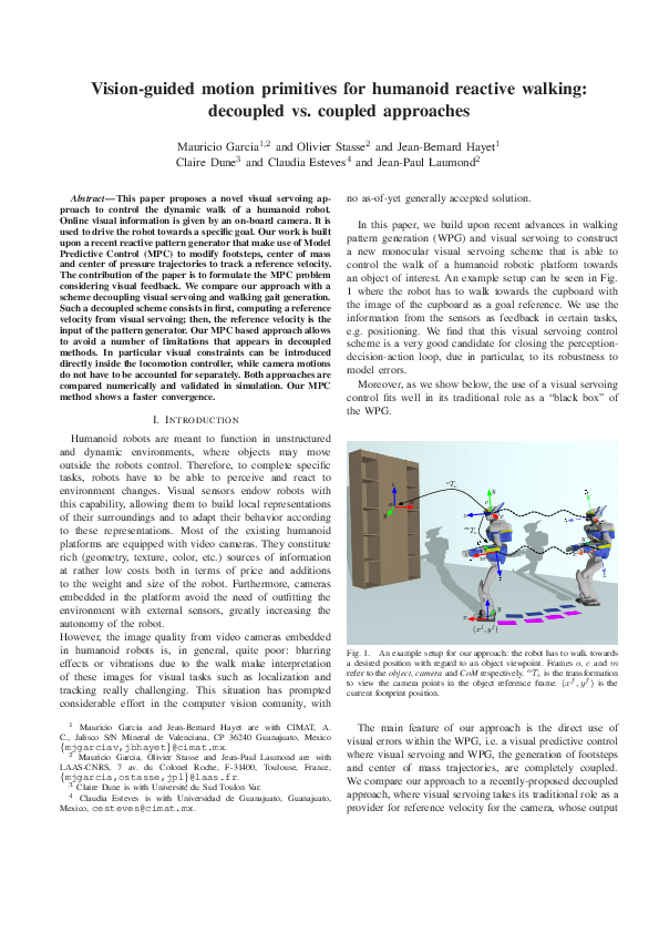 (PDF) Vision-guided motion primitives for humanoid reactive walking ...