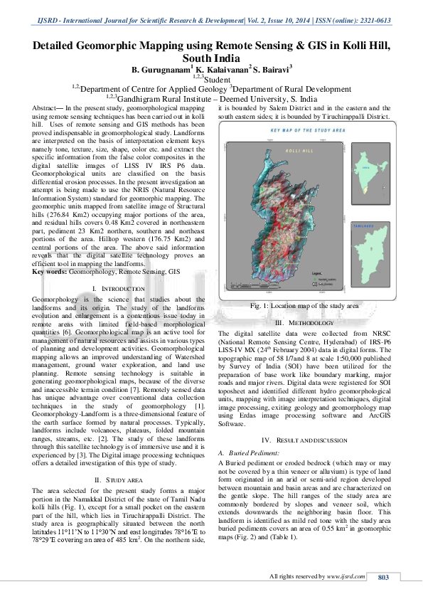 (PDF) Detailed Geomorphic Mapping using Remote Sensing & GIS in Kolli ...
