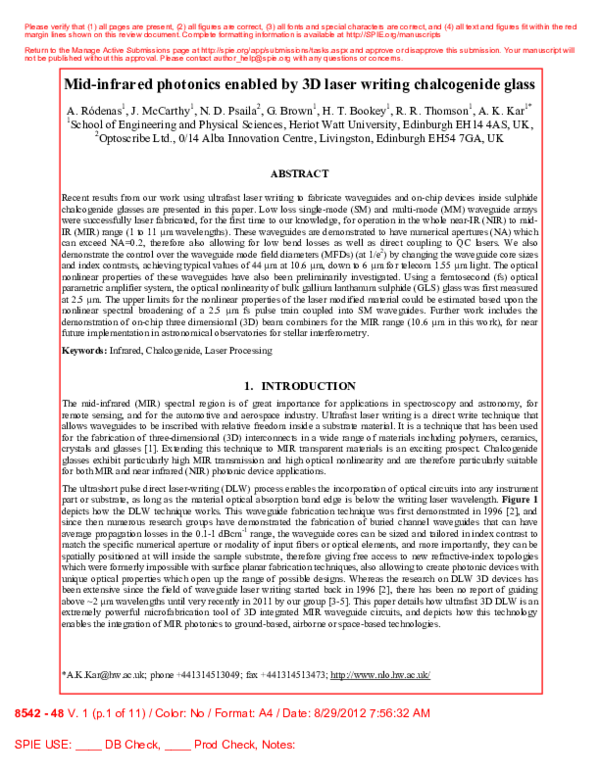 (PDF) Mid-infrared photonics enabled by 3D laser writing chalcogenide ...