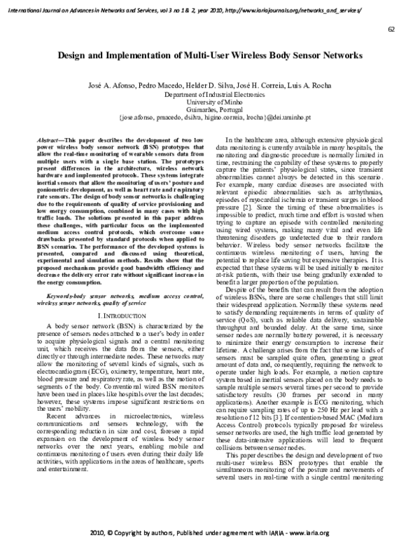 Pdf Design And Implementation Of Multi User Wireless Body Sensor Networks