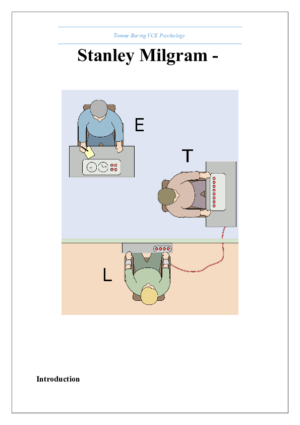 (DOC) Stanley Milgram psychology practical write up