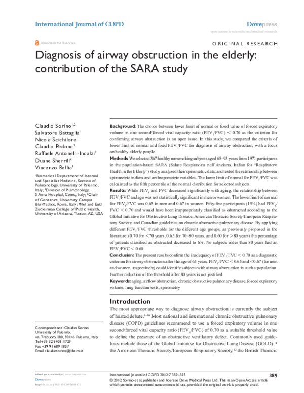 (PDF) Diagnosis of airway obstruction in the elderly: contribution of ...