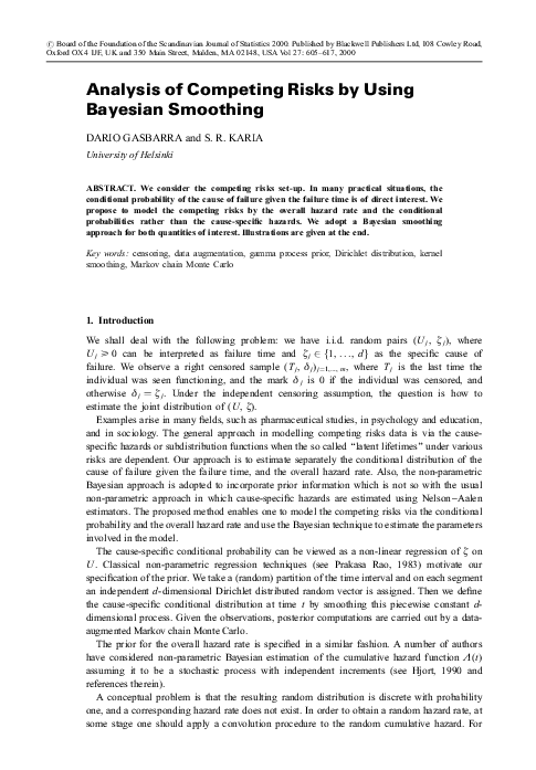 (PDF) Analysis of Competing Risks by Using Bayesian Smoothing