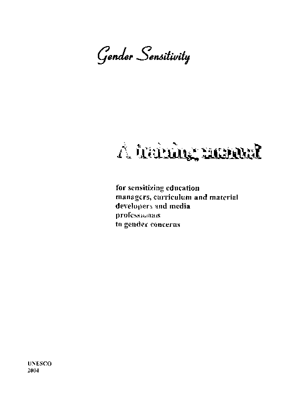 (PDF) Gender Sensitivity
