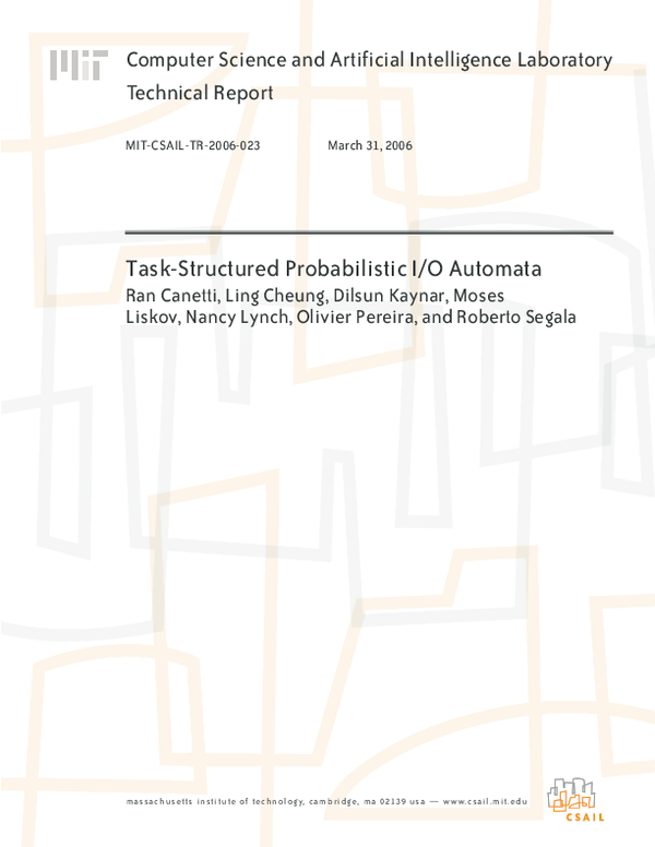 (PDF) Task-Structured Probabilistic I/O Automata