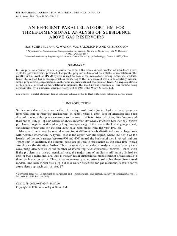 (PDF) An efficient parallel algorithm for three-dimensional analysis of subsidence above gas ...