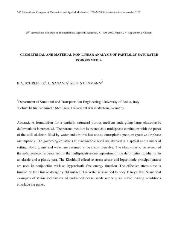 (PDF) Geometrical and material non-linear analysis of fully and ...