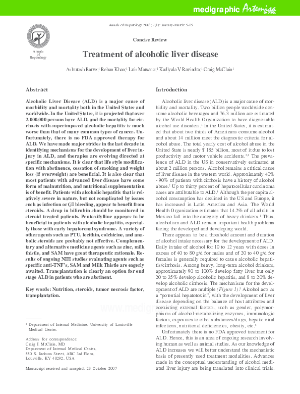 (PDF) Treatment of Alcoholic Liver Disease