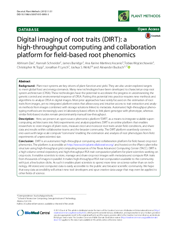 (PDF) Digital imaging of root traits (DIRT): a high-throughput ...
