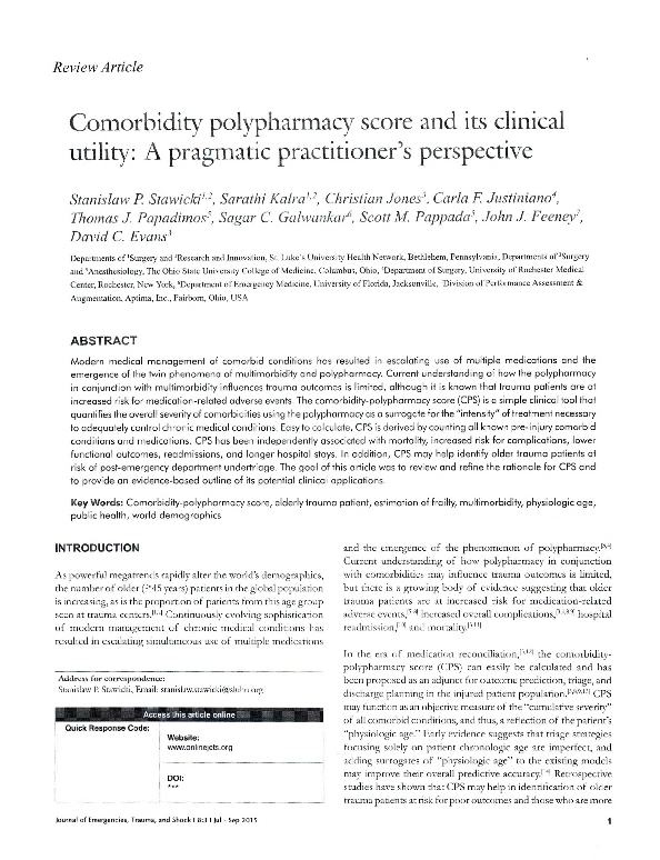 (PDF) Comorbidity polypharmacy score and its clinical utility: A ...