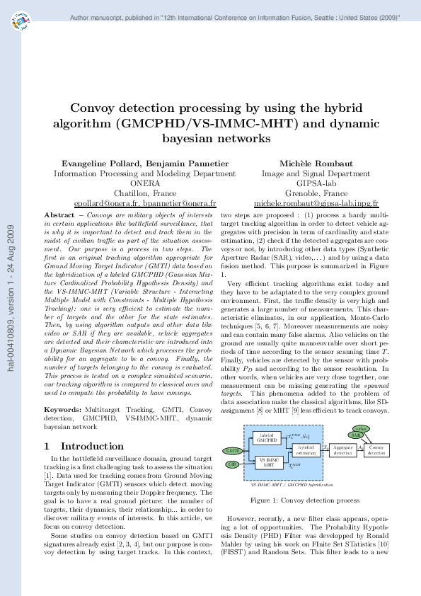 (PDF) Convoy detection processing by using the hybrid algorithm (gmcphd/vs-immc-mht) and dynamic ...