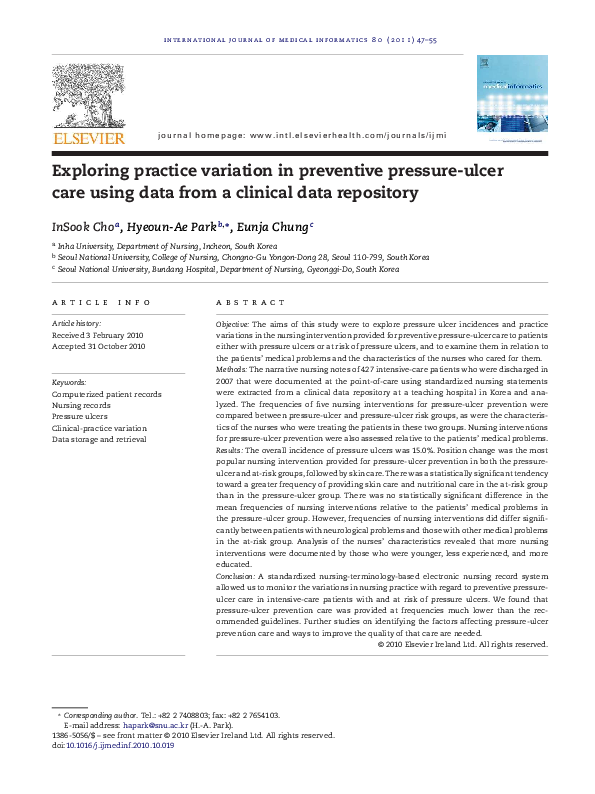 (PDF) Exploring practice variation in preventive pressure-ulcer care ...