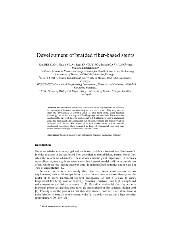(PDF) Development of braided fiber-based stents