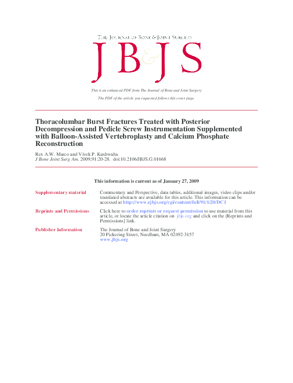 (PDF) Is additional balloon Kyphoplasty safe and effective for acute ...