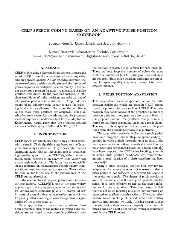 Pdf Celp Speech Coding Based On An Adaptive Pulse Position Codebook 8039