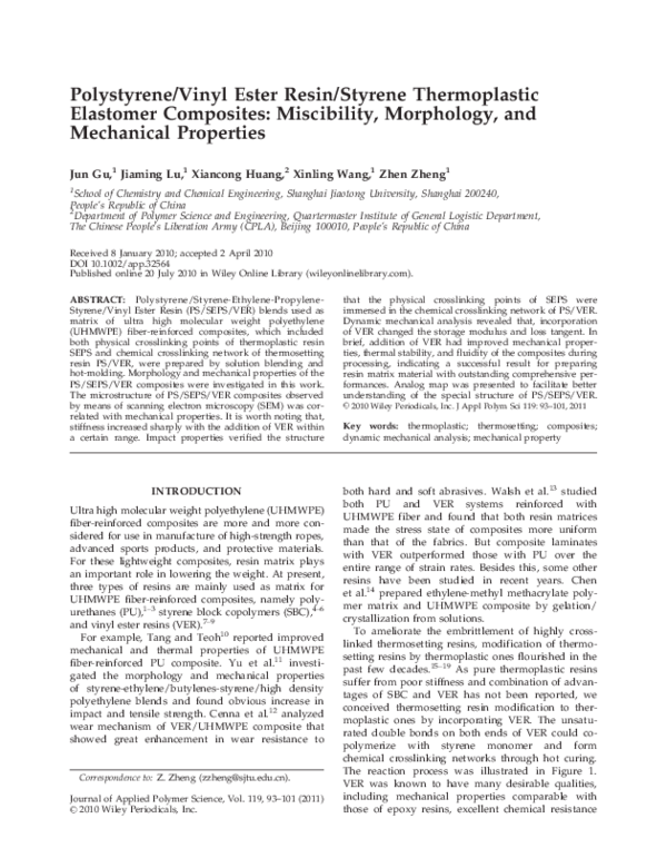 (PDF) Polystyrene/vinyl ester resin/styrene thermoplastic elastomer ...