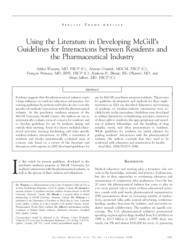 (PDF) Using the Literature in Developing McGill??s Guidelines for ...