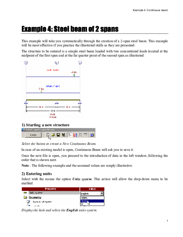 (PDF) Example 4: Steel beam of 2 spans