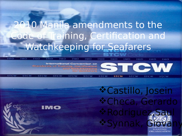 (PPT) Contenido de sustancias peligrosas en el convenio STCW