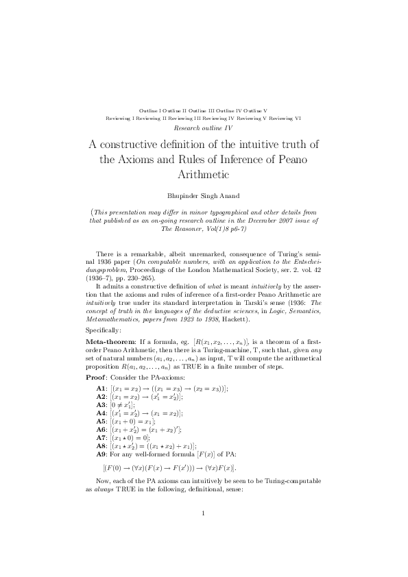 (PDF) A c onstructive definition of the intuitive truth of the Axioms ...