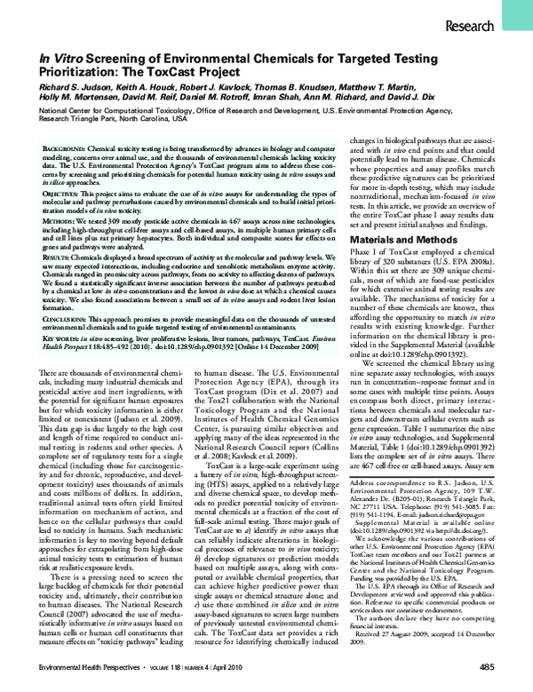 (PDF) In Vitro Screening of Environmental Chemicals for Targeted ...