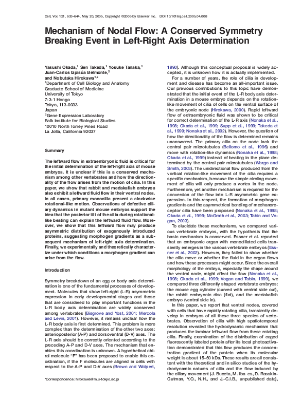 (PDF) Mechanism of Nodal Flow: A Conserved Symmetry Breaking Event in ...