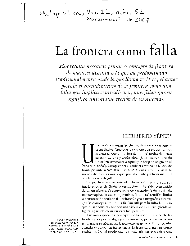 (PDF) "La Frontera como Falla" (2007)