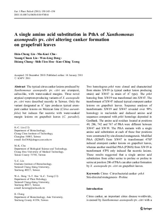 (PDF) Molecular and biochemical characterization of Xanthomonas ...