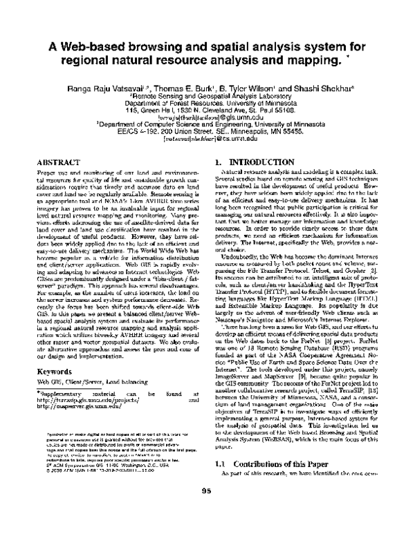 Pdf A Web Based Browsing And Spatial Analysis System For Regional Natural Resource Analysis
