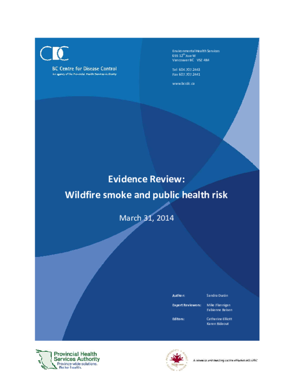 (PDF) Evidence Review: Wildfire smoke and public health risk