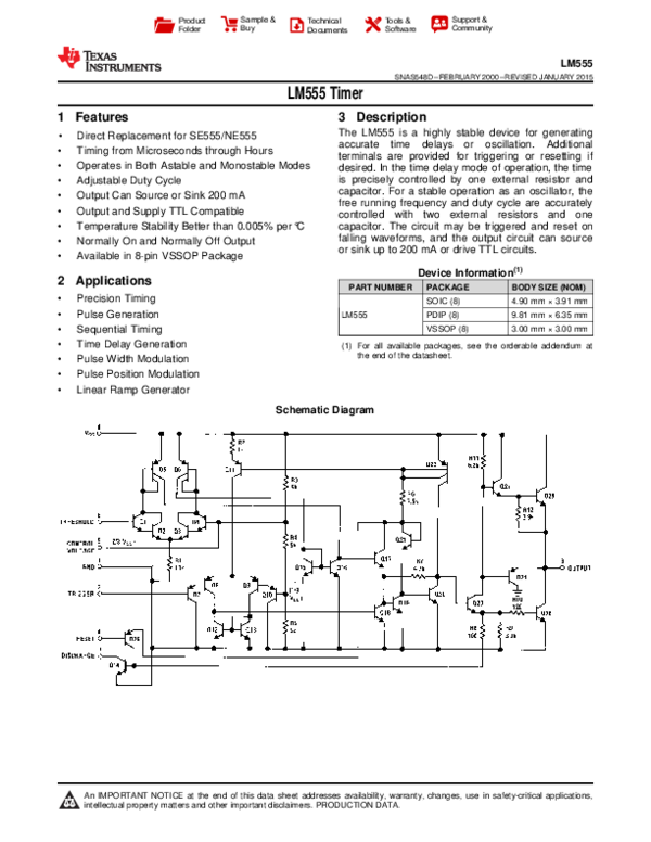 (PDF) LM555 Timer (Rev. D