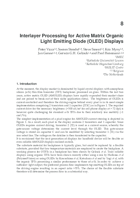 (PDF) Interlayer Processing in Active Matrix OLED Displays