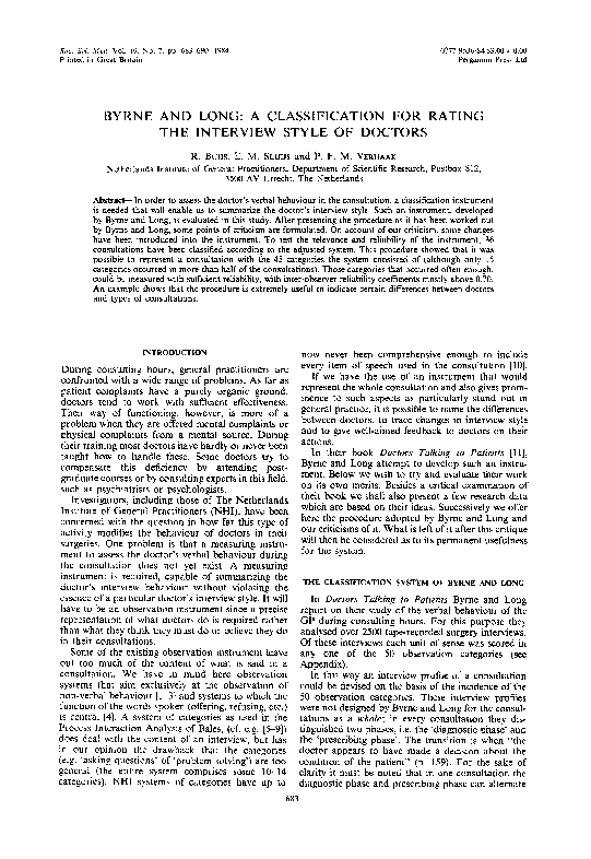 (PDF) Byrne and Long: A classification for rating the interview style ...
